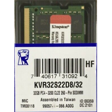 Kingston KVR32S22D8/32 32GB 3200MHz DDR4 Non­ECC CL22 SODIMM for laptop