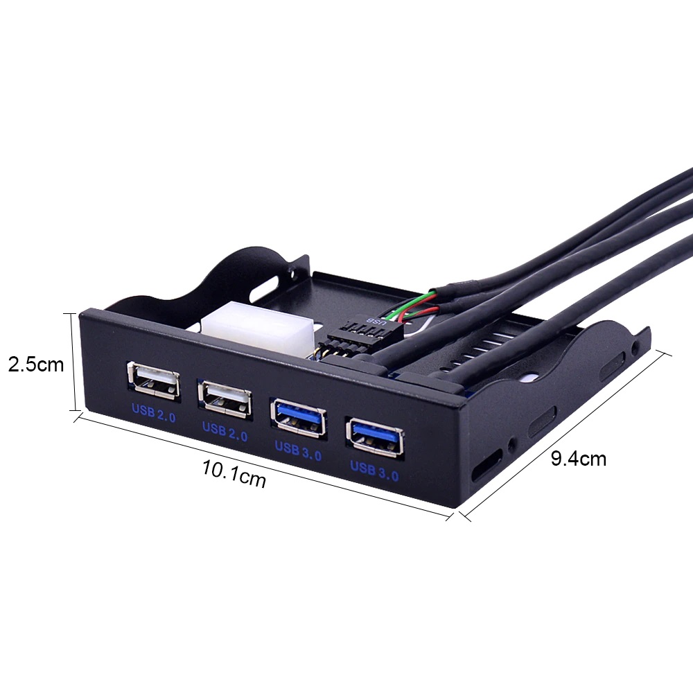 Generic 4 Ports USB 2.0 USB 3.0 Front Panel 3.5 inch Bay USB Hub