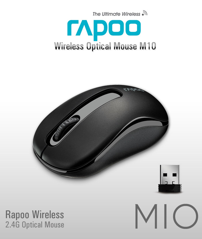 Rapoo M10Plus Wireless Optical Mouse USB Black