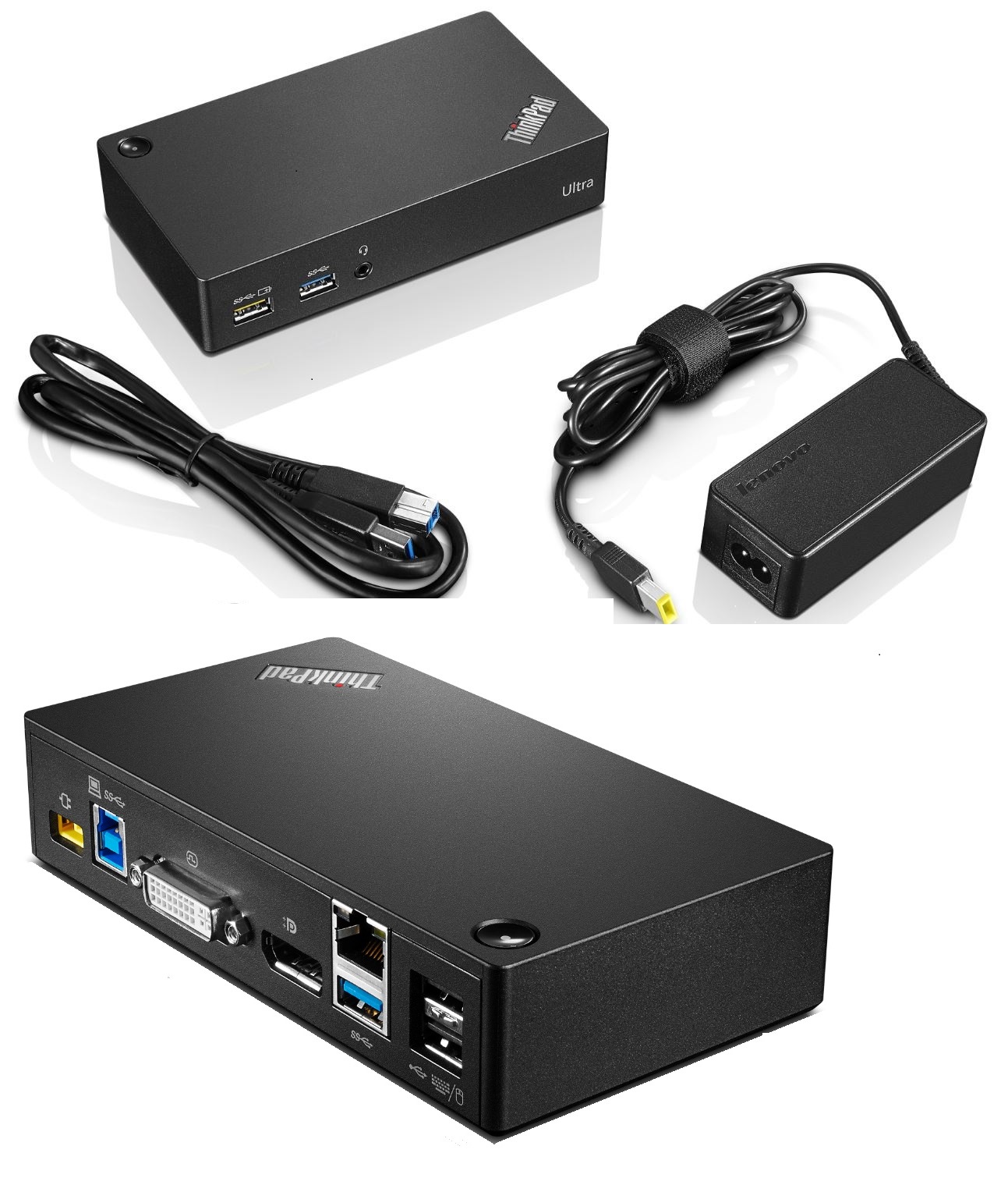 Lenovo ThinkPad USB 3.0 Pro Ultra Dock supports Dual Monitors off lease ...