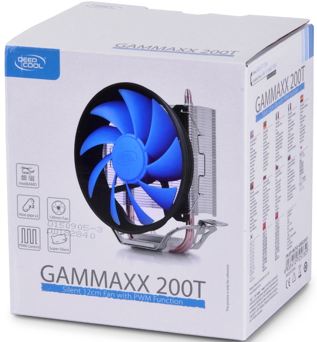 DeepCool GAMMAXX 200T CPU Cooler 2 Heat pipes 120mm PWM Fan Multi ...